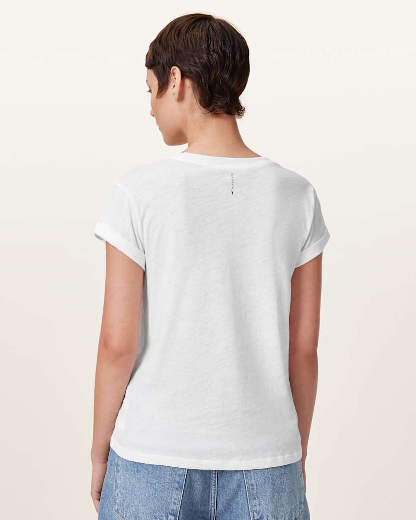 Anna Crew Neck Short Sleeve T-Shirt Chalk White | ALLSAINTS